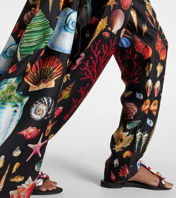 Dolce & Gabbana Capri Printed Silk Satin Pants