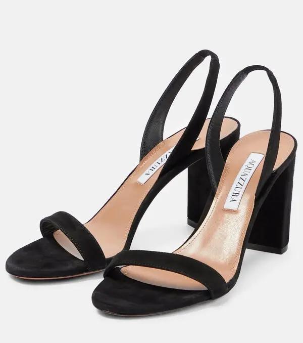 AQUAZZURA So Nude 85 Suede Slingback Sandals