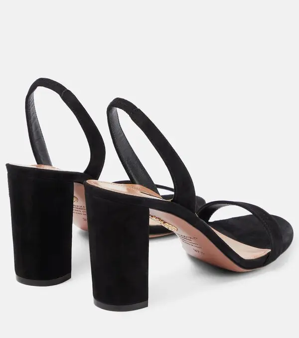 AQUAZZURA So Nude 85 Suede Slingback Sandals