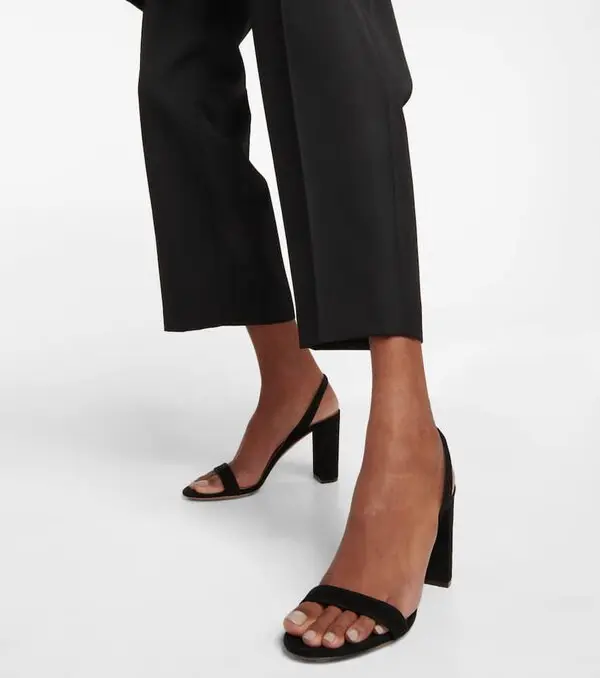 AQUAZZURA So Nude 85 Suede Slingback Sandals