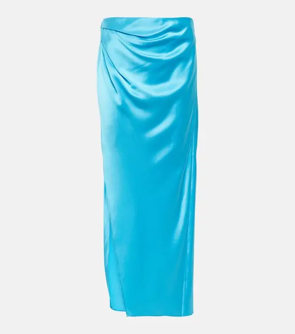 THE SEI Silk Midi Skirt