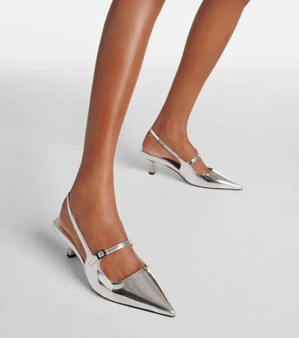 JIMMY CHOO Didi 45 Metallic Leather Slingback Pumps