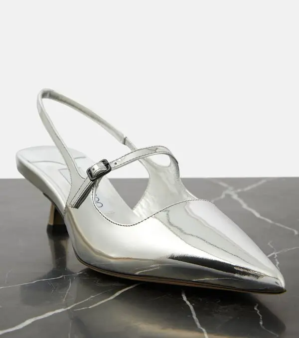 JIMMY CHOO Didi 45 Metallic Leather Slingback Pumps