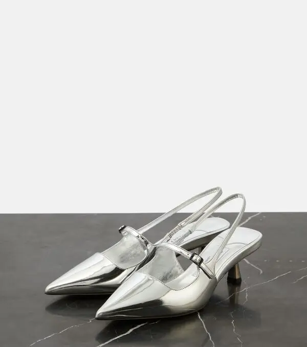 JIMMY CHOO Didi 45 Metallic Leather Slingback Pumps