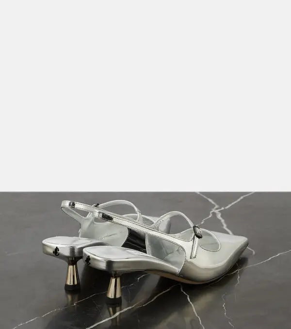 JIMMY CHOO Didi 45 Metallic Leather Slingback Pumps