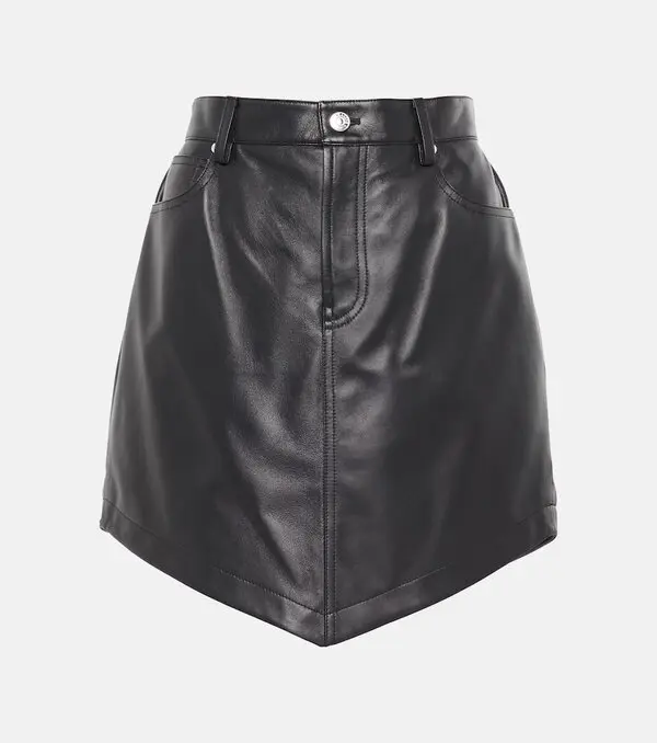 Alexandre Vauthier Leather Miniskirt - Black