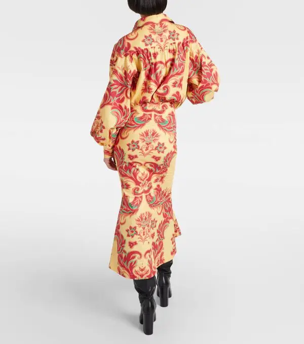 Etro Printed Cotton And Silk Maxi Dress