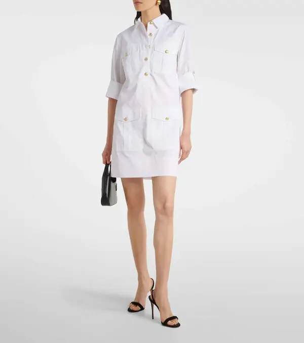 Veronica Beard Saude Mini Shirtdress - White