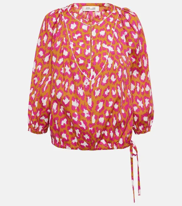 Diane Von Furstenberg Juliette Printed Cotton-blend Blouse