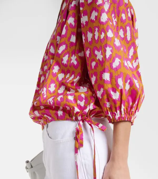 Diane Von Furstenberg Juliette Printed Cotton-blend Blouse