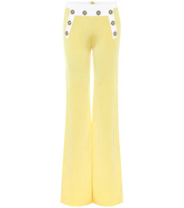Balmain High-rise Knit Flared Pants