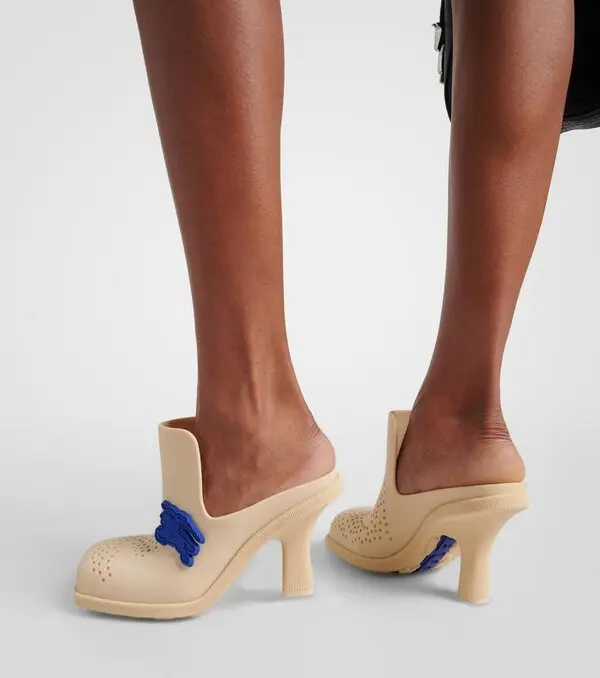 Burberry Highland Rubber Mules - Beige