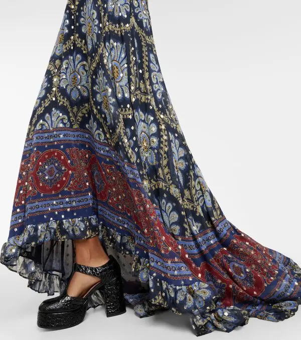 Etro Paisley Silk Jacquard Maxi Skirt