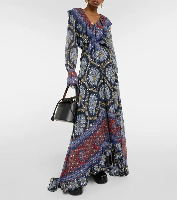 Etro Paisley Silk Jacquard Maxi Skirt
