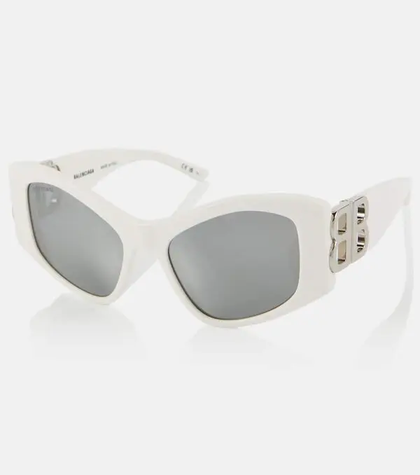 Balenciaga Dynasty Rectangular Sunglasses - White