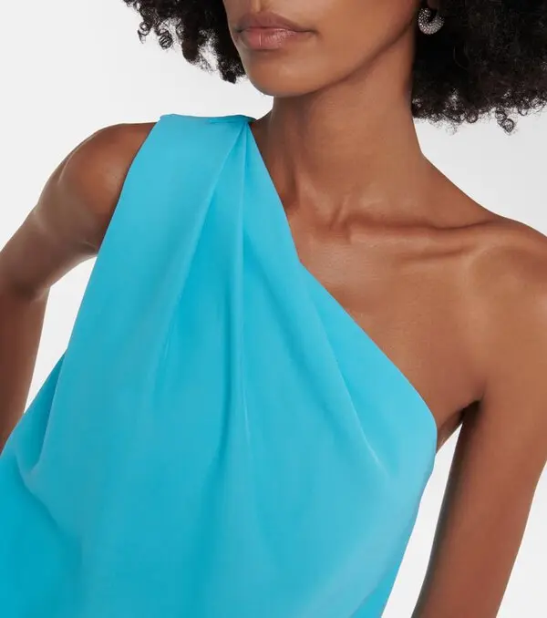 THE SEI One-shoulder Draped Crepe Top