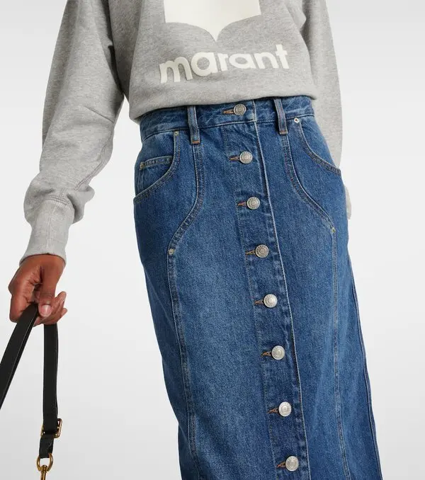 MARANT ETOILE Vandy Denim Midi Skirt
