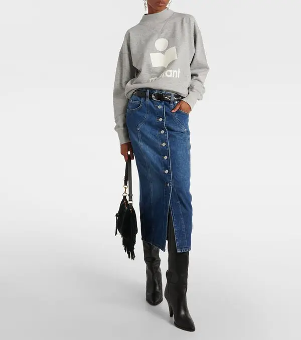 MARANT ETOILE Vandy Denim Midi Skirt