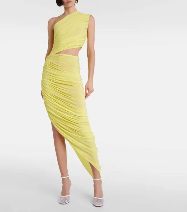Alaïa Ruched Cutout Jersey Gown