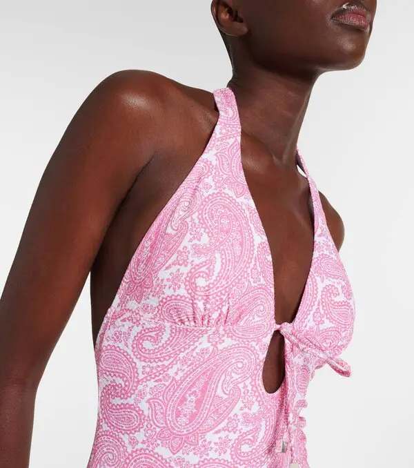 Heidi Klein Ischia Printed Halterneck Swimsuit