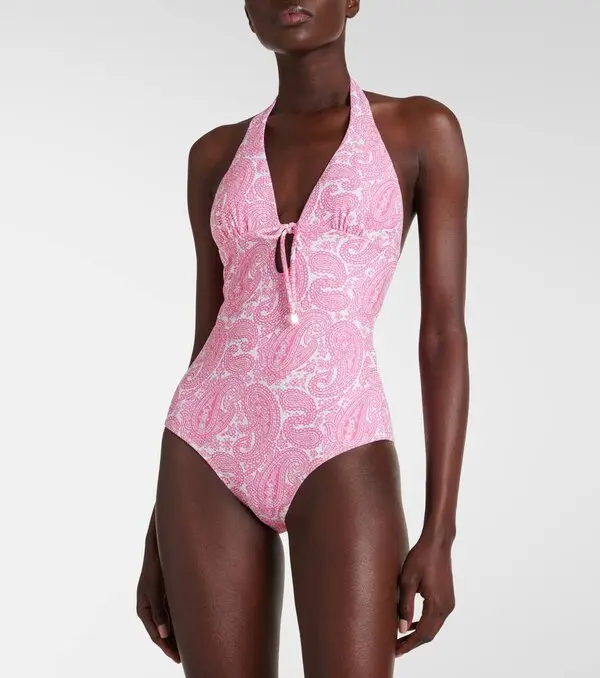 Heidi Klein Ischia Printed Halterneck Swimsuit