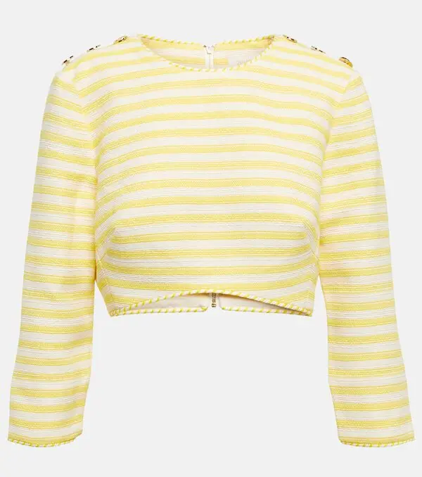 Zimmermann Hide Tide Striped Crop Top - Yellow