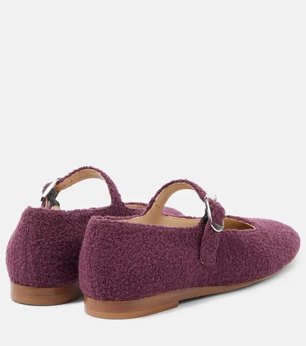 Le Monde Beryl Boucle Mary Jane Flats - Burgundy