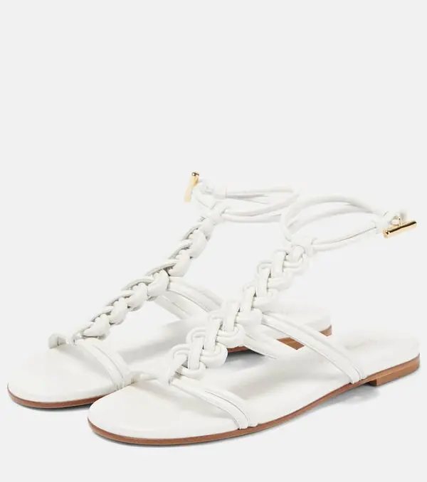 GIANVITO ROSSI Capua Braided Gladiator Sandals