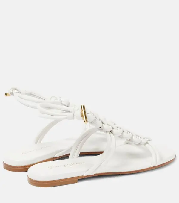 GIANVITO ROSSI Capua Braided Gladiator Sandals