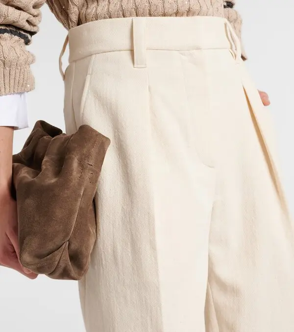 Brunello Cucinelli Gabardine High-rise Straight Pants