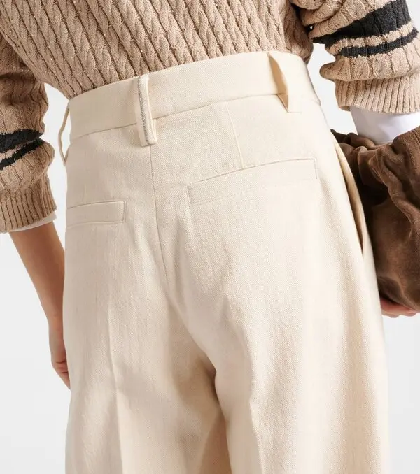 Brunello Cucinelli Gabardine High-rise Straight Pants