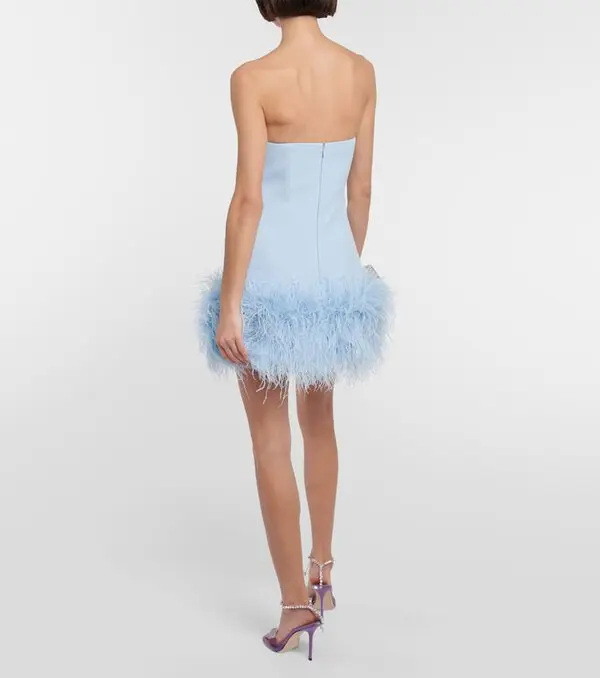 Safiyaa Feather-trimmed Mini Dress