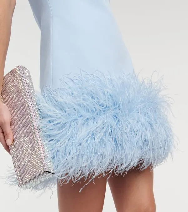 Safiyaa Feather-trimmed Mini Dress