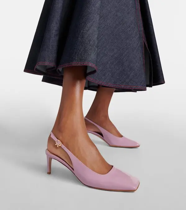 GIANVITO ROSSI 55 Leather Slingback Pumps