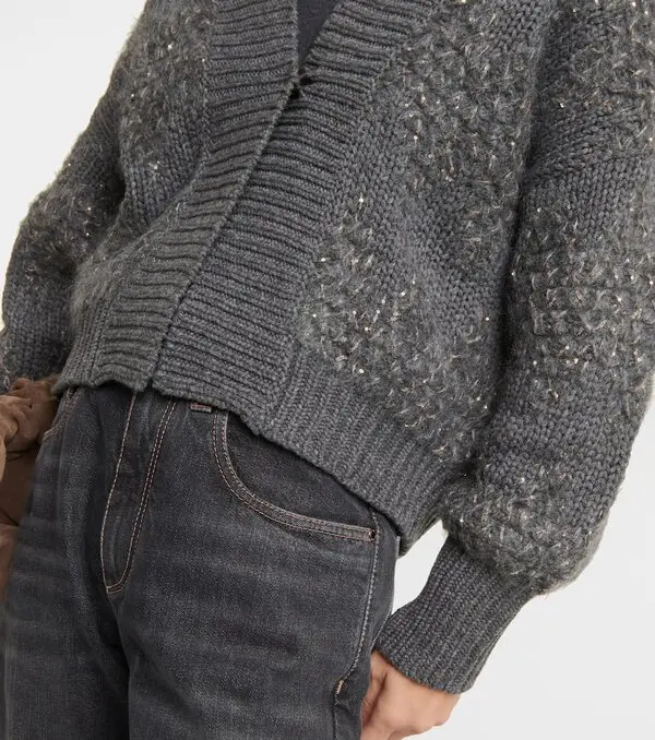 Brunello Cucinelli Wool, Cashmere, And Silk Cardigan