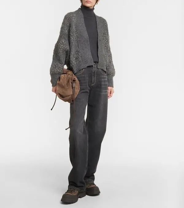 Brunello Cucinelli Wool, Cashmere, And Silk Cardigan