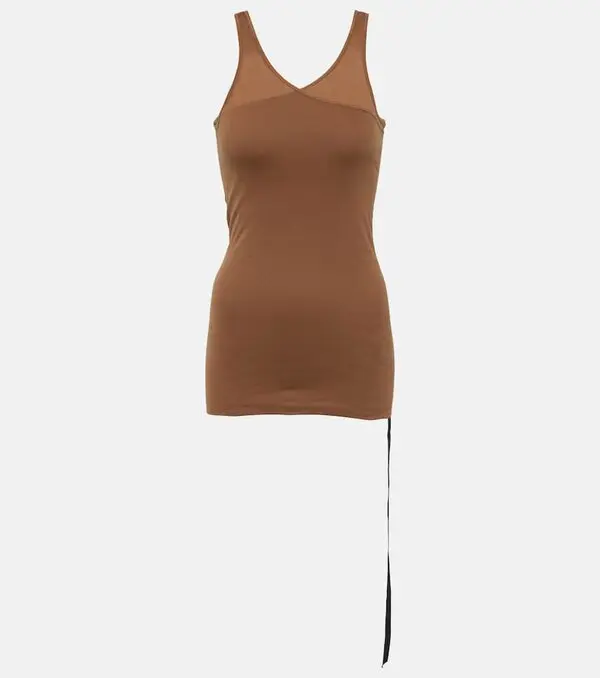 Rick Owens Double Ziggy Cotton Tank Top - Brown