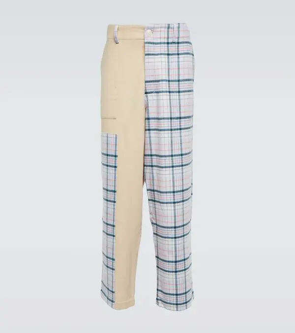 THE ELDER STATESMAN Checked Wool, Silk And Cashmere Pants - Multicoloured