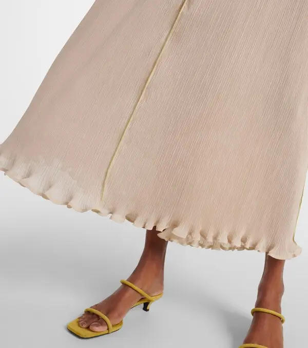 TOTEME Plissé High-rise Maxi Skirt - Beige