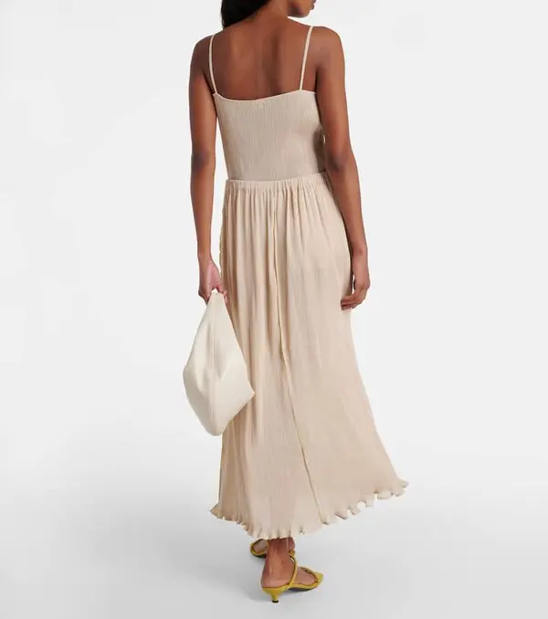 TOTEME Plissé High-rise Maxi Skirt - Beige