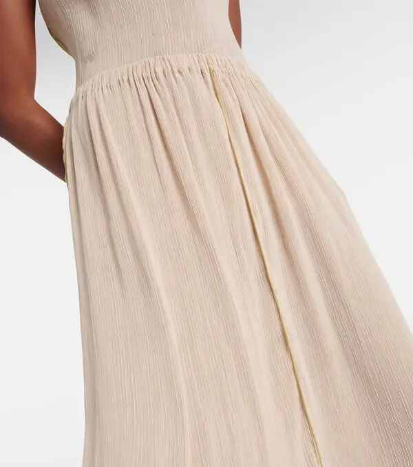 TOTEME Plissé High-rise Maxi Skirt - Beige