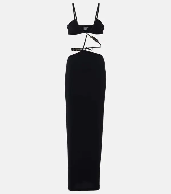Christopher Esber Beaded Cutout Maxi Dress - Black