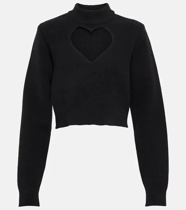 Alaïa Keyhole Virgin Wool Cropped Sweater