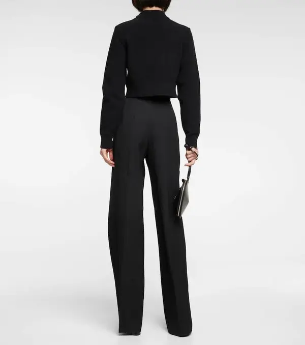 Alaïa Keyhole Virgin Wool Cropped Sweater