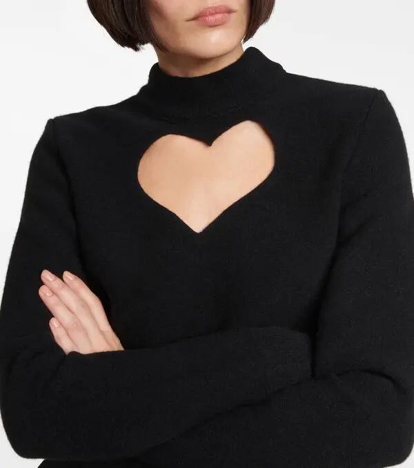 Alaïa Keyhole Virgin Wool Cropped Sweater