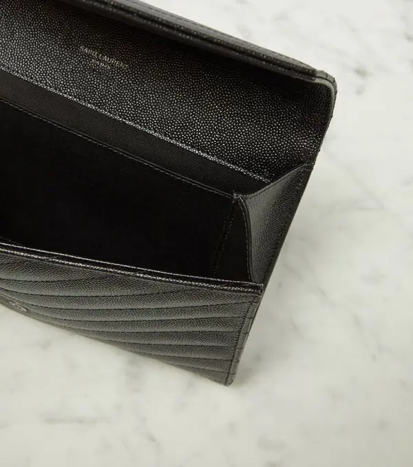 Saint Laurent Cassandre Matelasse Leather Clutch - Black