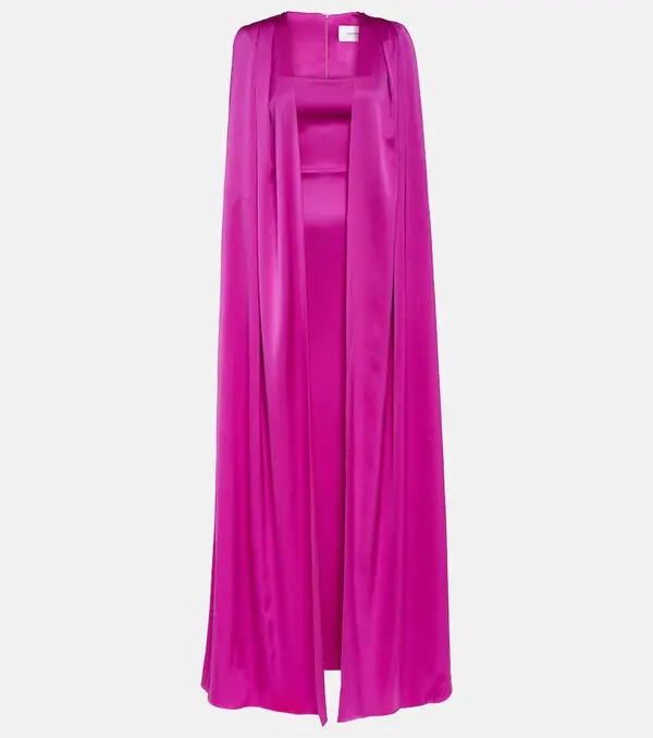 Alex Perry Caped Satin Gown