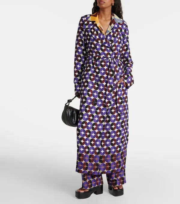 Dries Van Noten Printed Double-breasted Coat