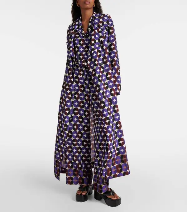 Dries Van Noten Printed Double-breasted Coat