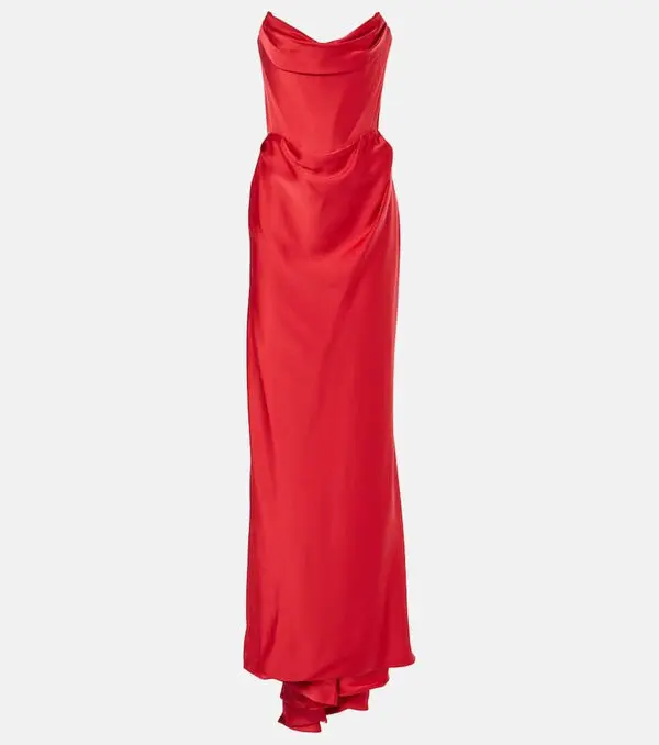 VIVIENNE WESTWOOD Off-the-shoulder Satin Gown - Red